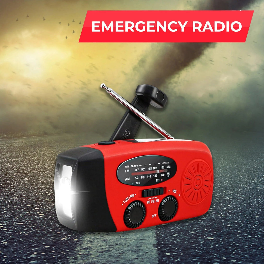 Emergency Wind Up Radio with 2000mAh Power Bank & Torch ...